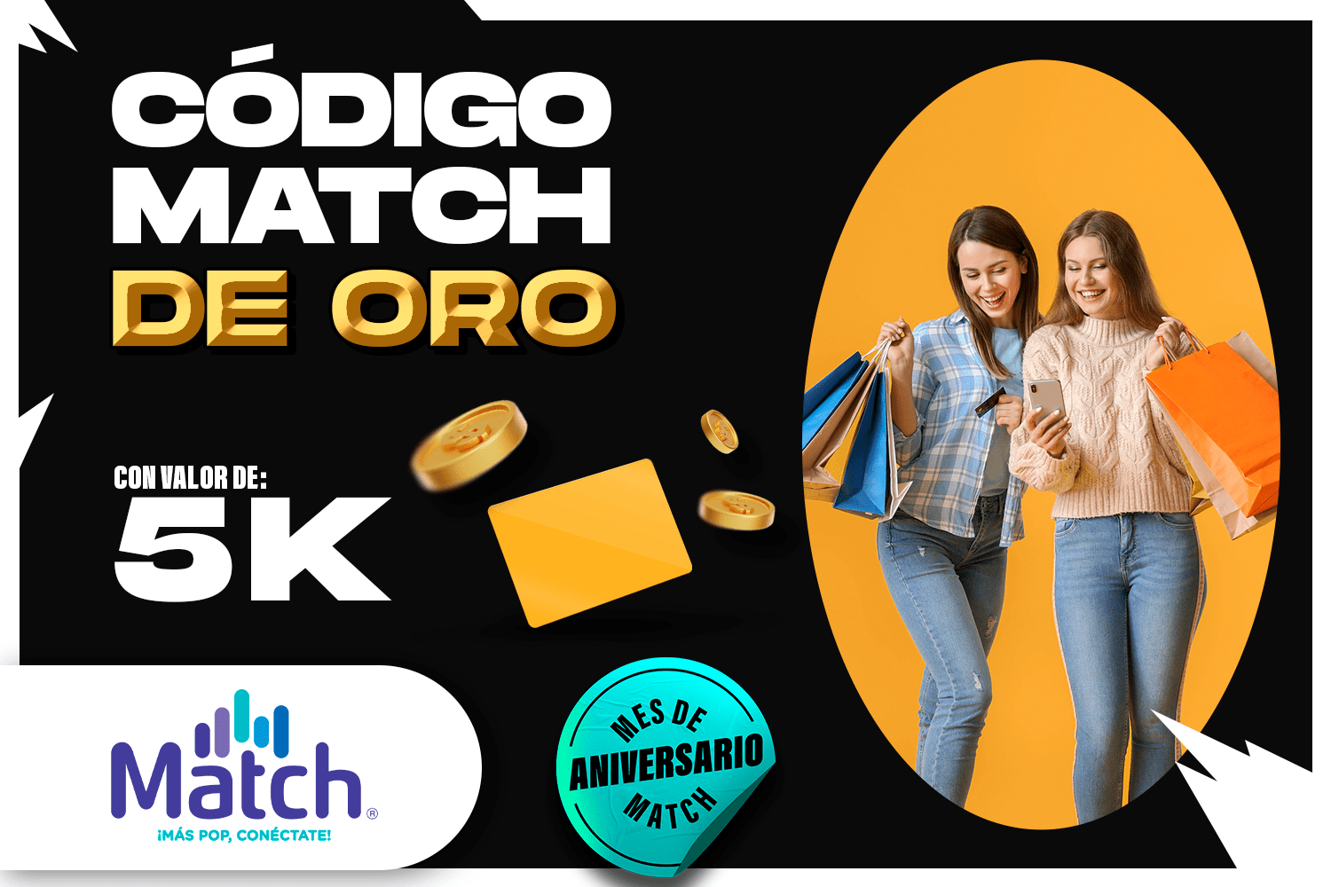 ¡Festeja el Aniversario de Match FM con un Código Match de Oro! | Match FM